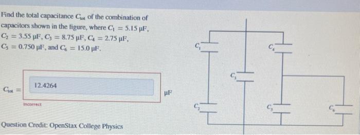 Solved Find the total capacitance Ctot of the combination | Chegg.com