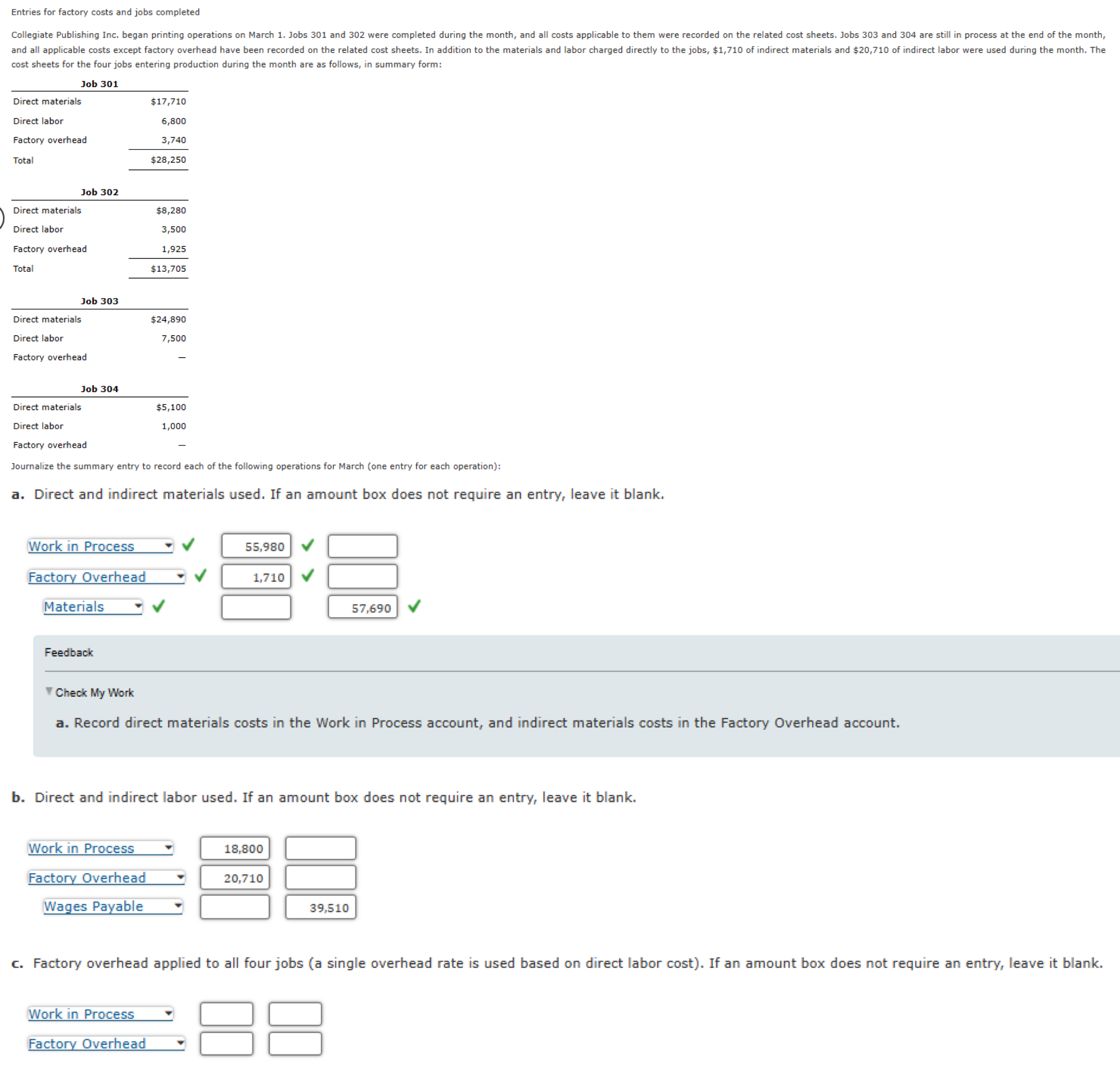 Solved Entries for factory costs and jobs completedcost | Chegg.com