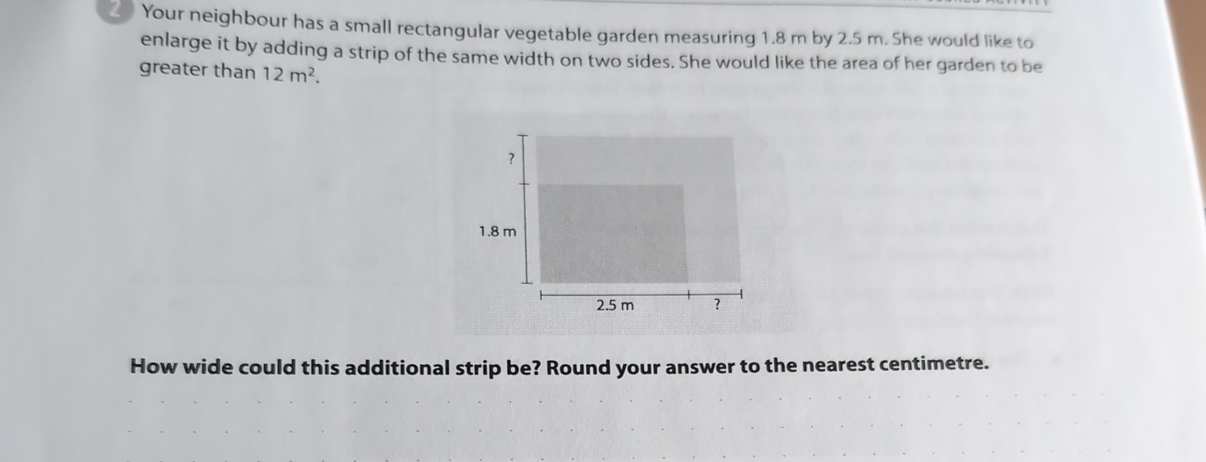 Solved Your neighbour has a small rectangular vegetable | Chegg.com