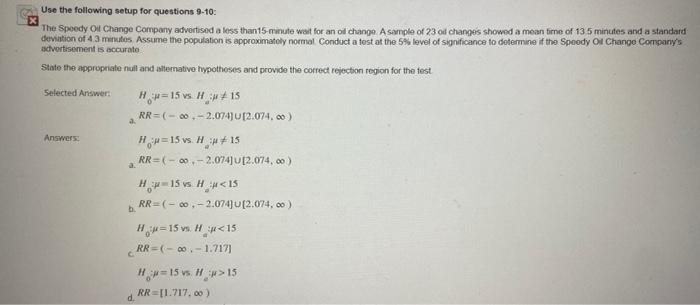 Solved Use the following setup for questions 9-10: The | Chegg.com
