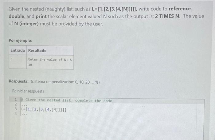 Solved Given the nested (naughty) list, such as | Chegg.com
