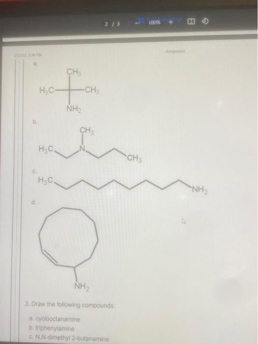 Solved 2/22/23, 5:58 PM a. b. C. d. CH3 + NH₂ H3C- H3 C H3C. | Chegg.com
