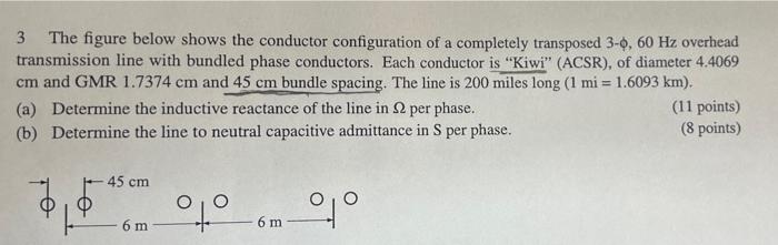 Solved 3 The figure below shows the conductor configuration | Chegg.com