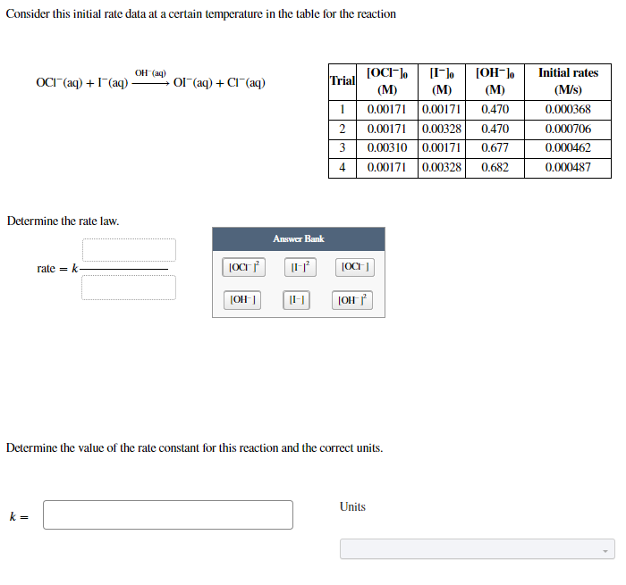 Solved Consider this initial rate data at a certain | Chegg.com