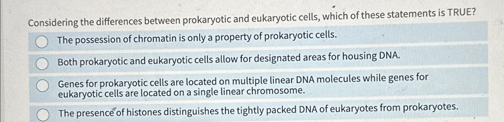 Solved Considering the differences between prokaryotic and | Chegg.com