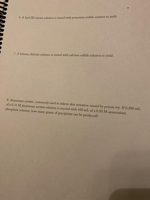 Solved Identify from the following mixtures (problems 4-7) | Chegg.com