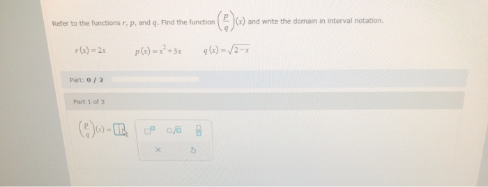 Solved Refer to the functions r. p. and q. Find the function | Chegg.com