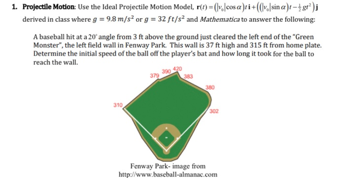 Solved 1. Projectile Motion: Use the Ideal Projectile Motion | Chegg.com