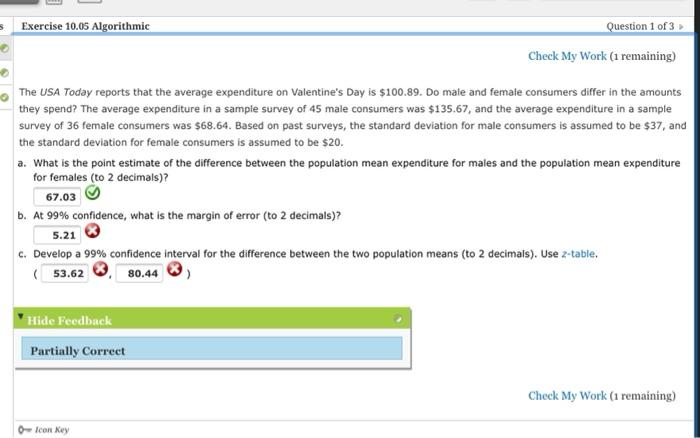 Solved Exercise 10.05 Algorithmic Question 1 of 3 Check My | Chegg.com