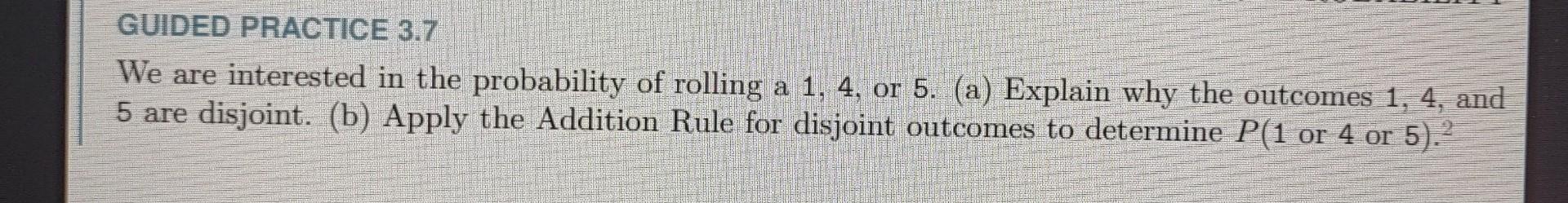 Solved GUIDED PRACTICE 3.7 We are interested in the | Chegg.com