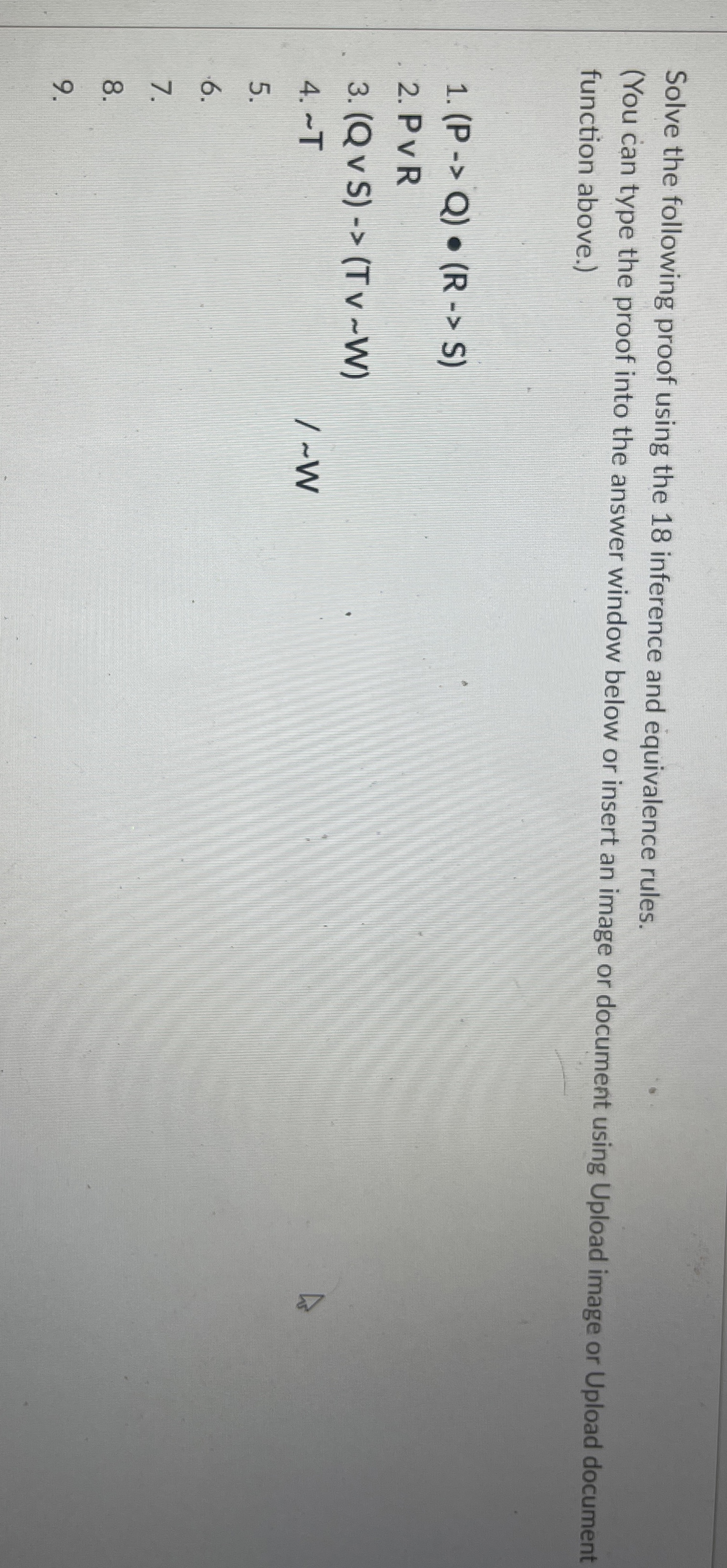 Solved Solve the following proof using the 18 ﻿inference and | Chegg.com