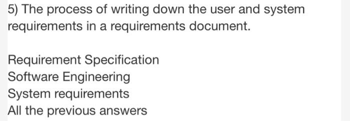 Solved 5) The process of writing down the user and system | Chegg.com