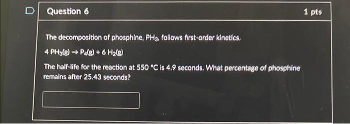 Solved The decomposition of phosphine, PH3, follows | Chegg.com