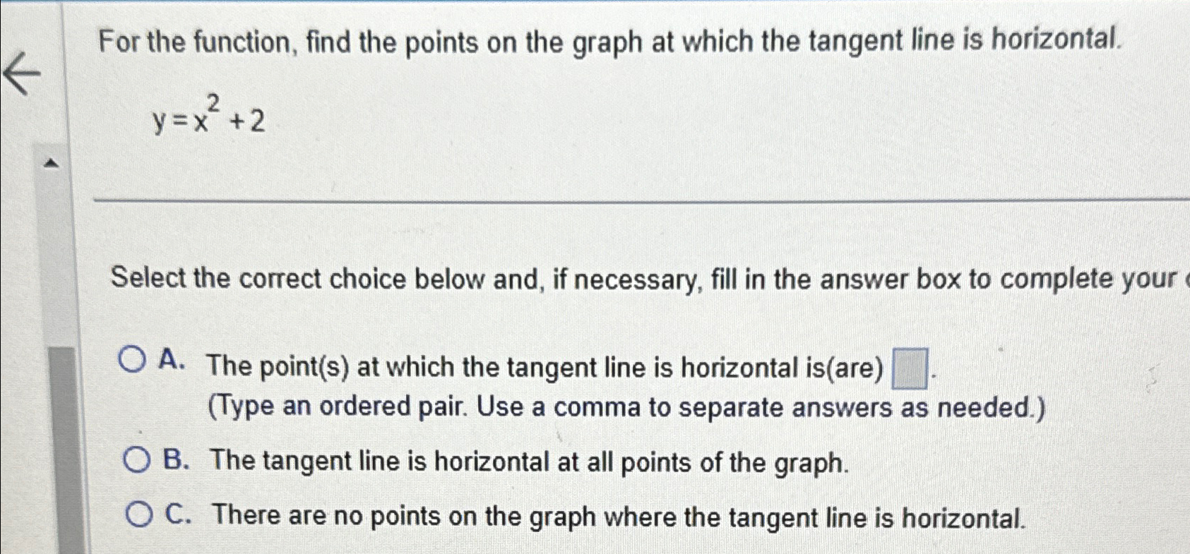 Solved For the function, find the points on the graph at | Chegg.com