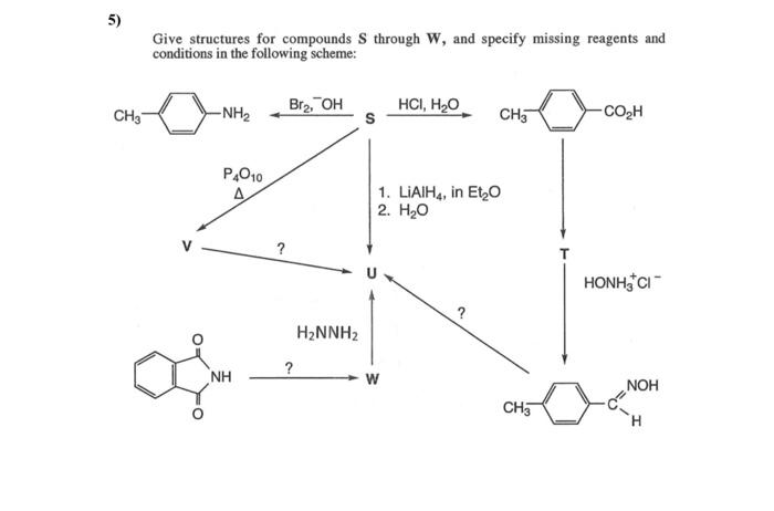 Give structures for compounds S through W, and | Chegg.com