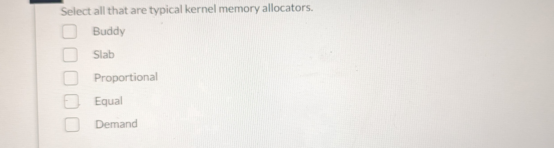 Solved Select all that are typical kernel memory | Chegg.com