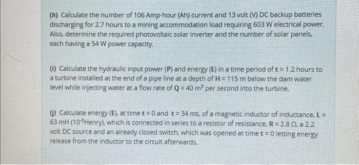 Solved (h) Calculate the number of 106Amp-hour (Ah) current | Chegg.com