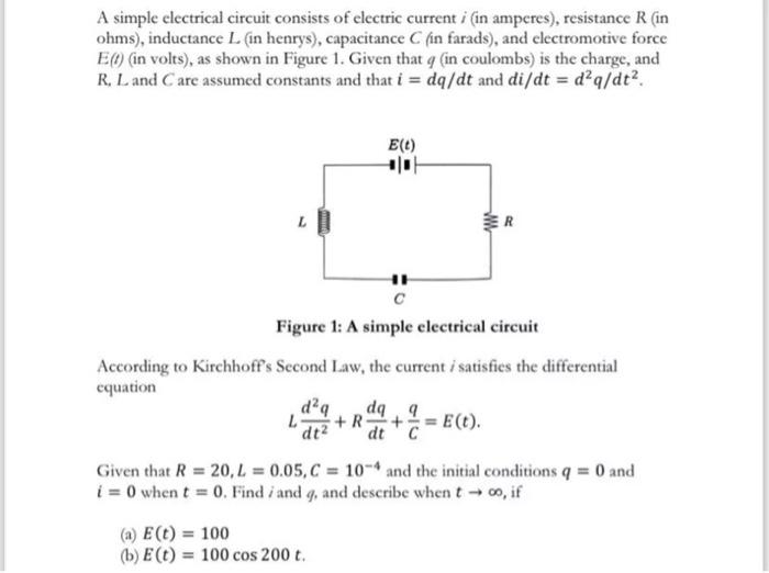 Solved A simple electrical circuit consists of electric | Chegg.com