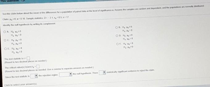 This queston Turut the calm below about the mean of | Chegg.com