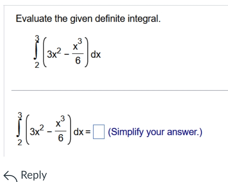 Solved Evaluate the given definite | Chegg.com