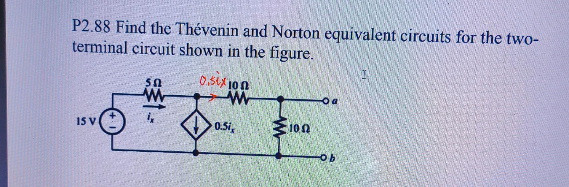 Solved P2.88 Find the Thévenin and Norton equivalent | Chegg.com