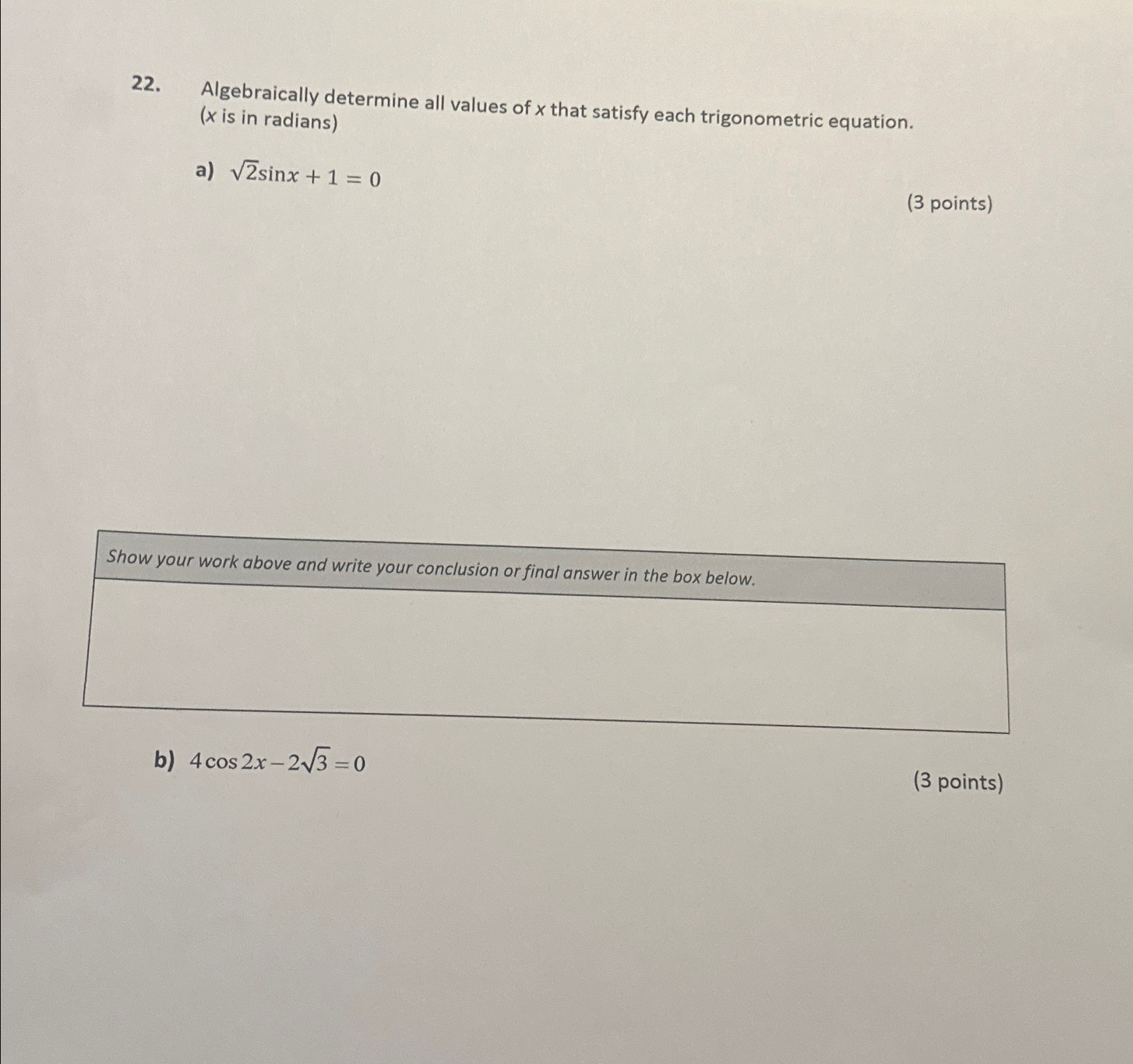 Solved Algebraically determine all values of x ﻿that satisfy | Chegg.com