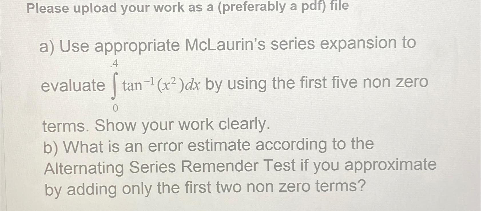 Solved Please upload your work as a (preferably a pdf) | Chegg.com