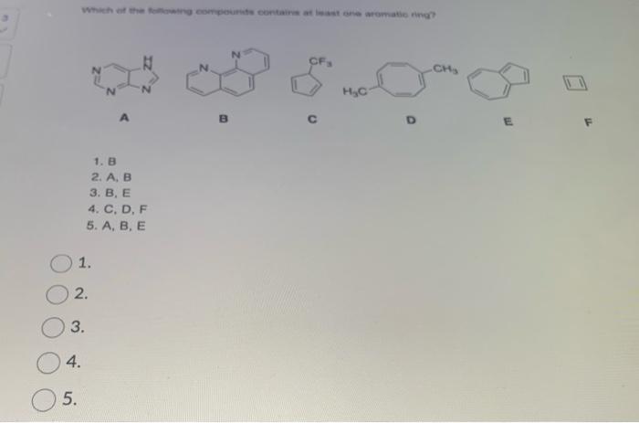 Solved 1. B 2. A,B 3. B, E 4. C. D, F 5. A, B, E 1. 2. 3. 4. | Chegg.com