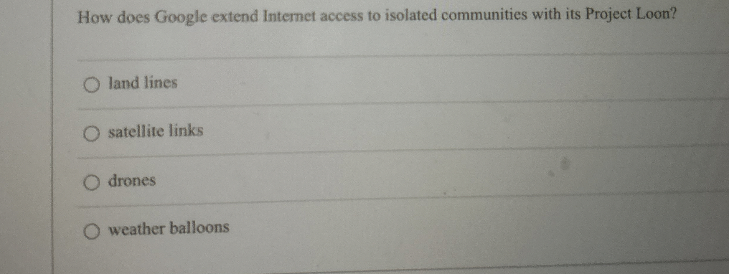 Solved How does Google extend Internet access to isolated | Chegg.com