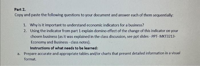 Part 2. Copy and paste the following questions to | Chegg.com