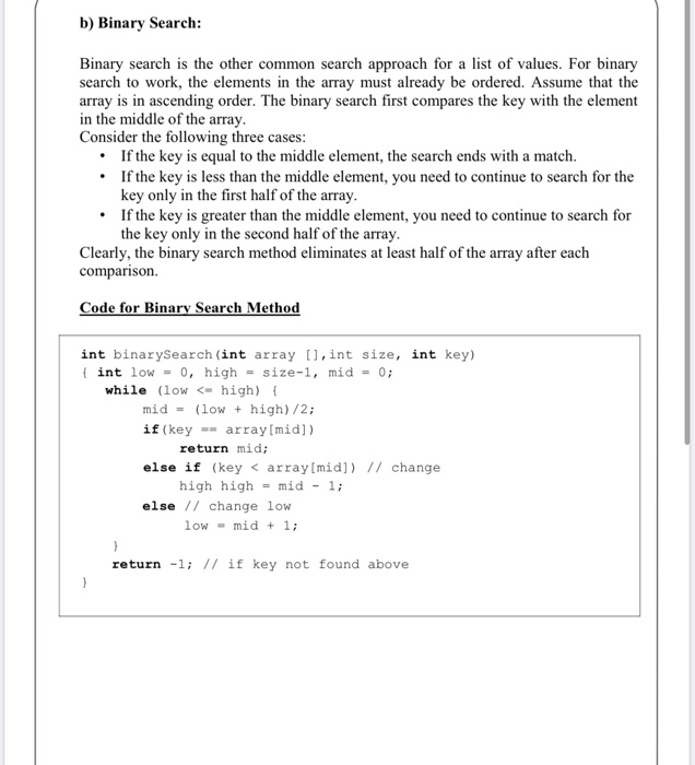 Solved Theory Review: a) Linear Search: The linear search | Chegg.com