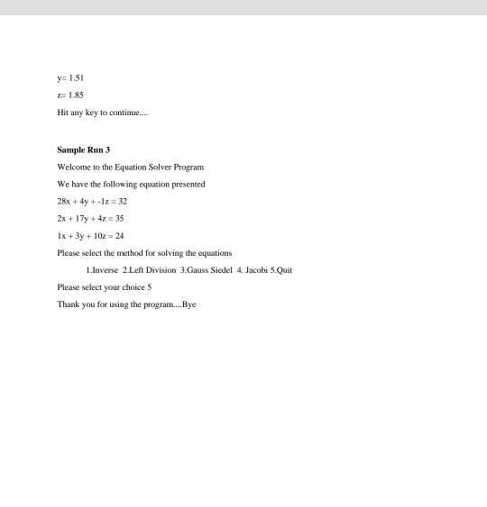 Solved Solving Linear Equations In Matlab We Have The Given