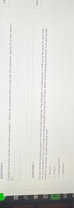 Solved Consider the random variable described in question | Chegg.com