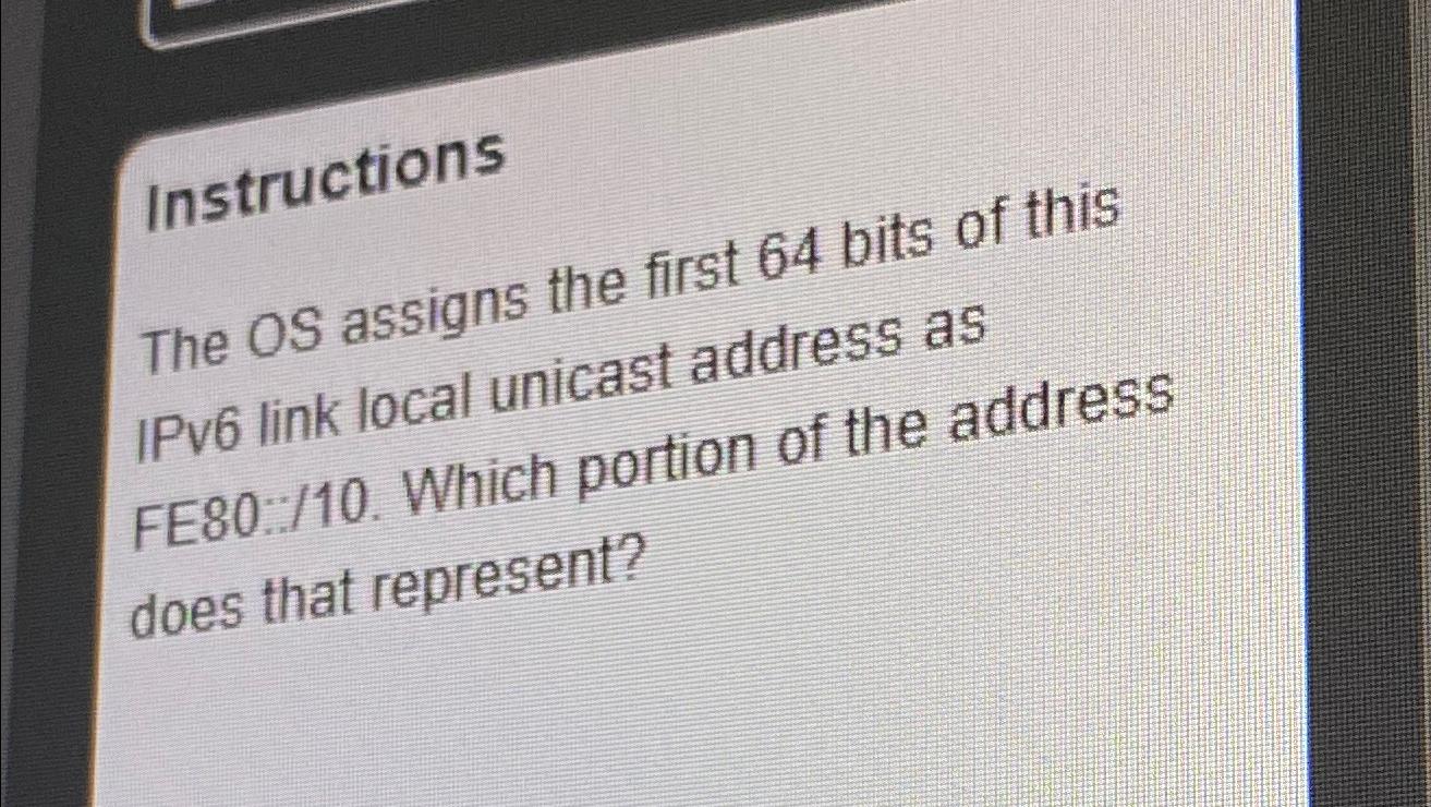Solved InstructionsThe OS assigns the first 64 ﻿bits of this | Chegg.com