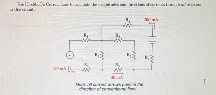 Solved Use Kirchhoff's Current Law to calculate the | Chegg.com
