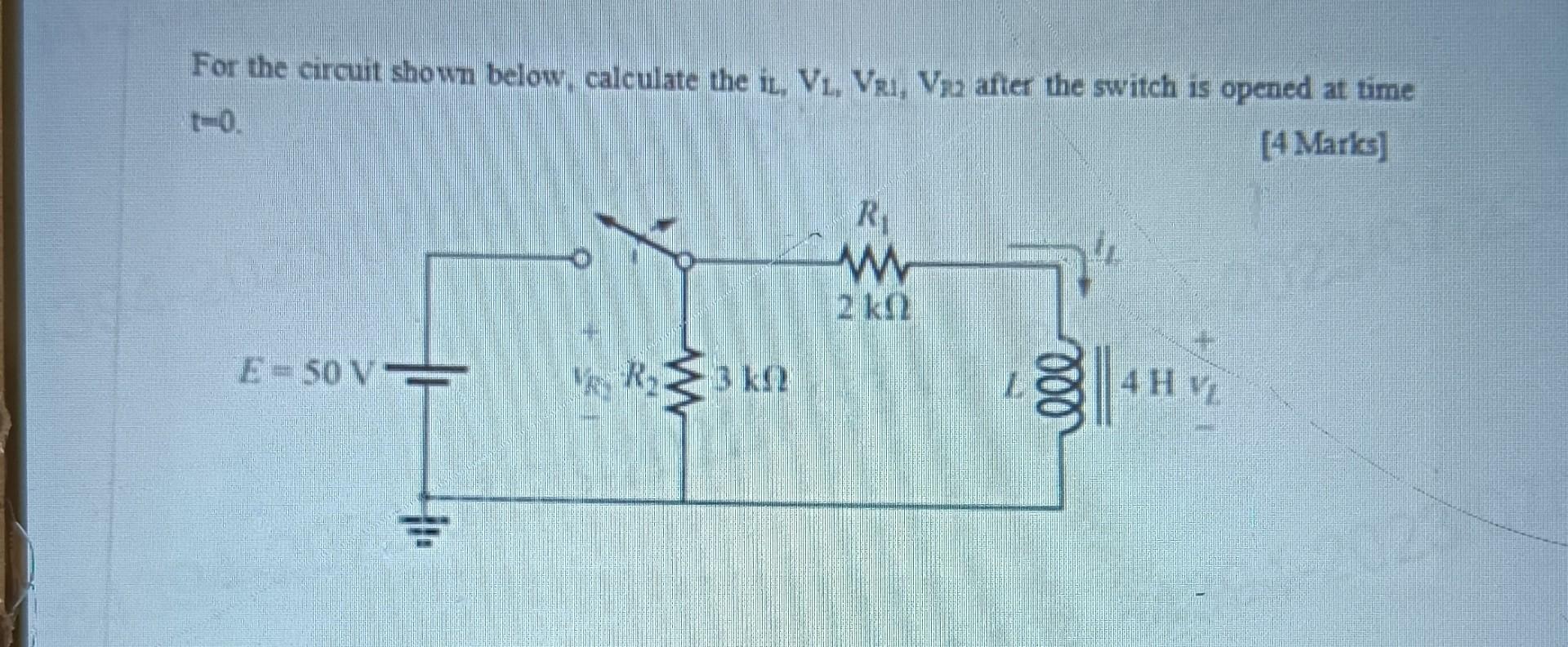 Solved For the circuit shown below, calculate the i. V. V. | Chegg.com