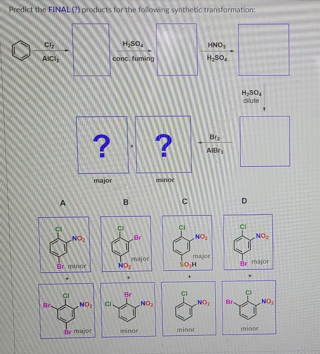 Solved Predict the FINAL (?) products for the following | Chegg.com