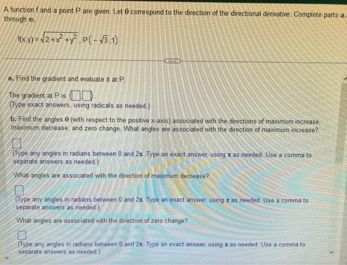 Solved A function f and a point P are given. Let θ | Chegg.com