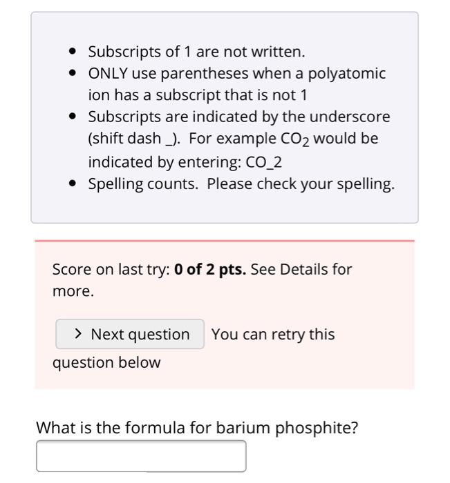 Solved • Subscripts of 1 are not written. • ONLY use | Chegg.com
