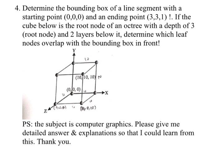 Solved 4. Determine the bounding box of a line segment with | Chegg.com