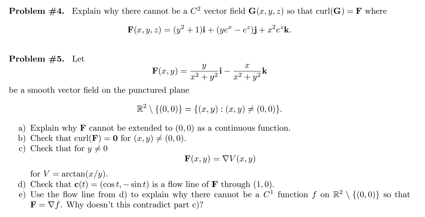 Solved Problem #4. ﻿Explain why there cannot be a C2 ﻿vector | Chegg.com