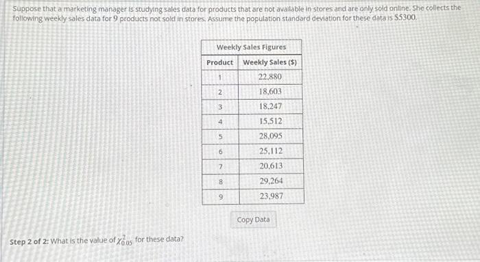 Solved Suppose that a marketing manager is studying sales | Chegg.com