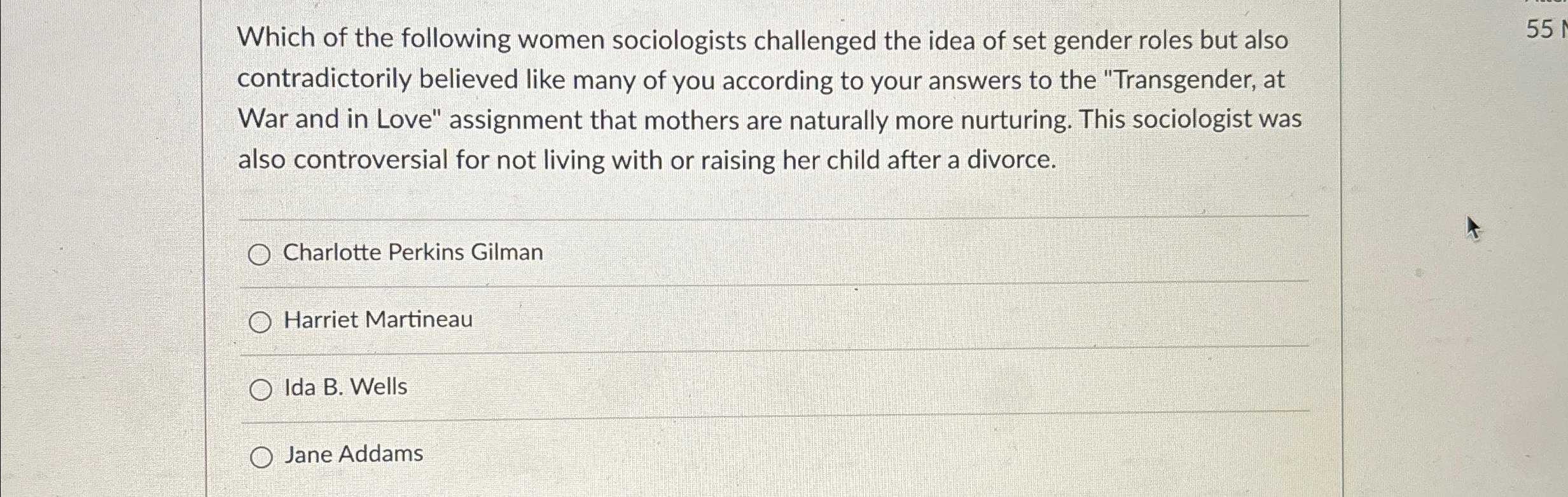Solved Which of the following women sociologists challenged | Chegg.com