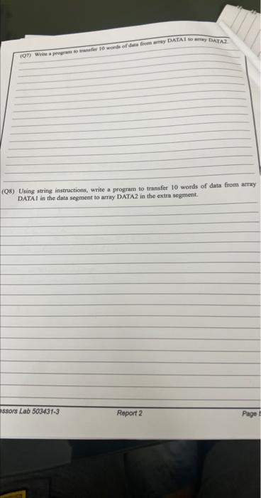 Solved Q8 Using String Instructions Write A Program To 9349