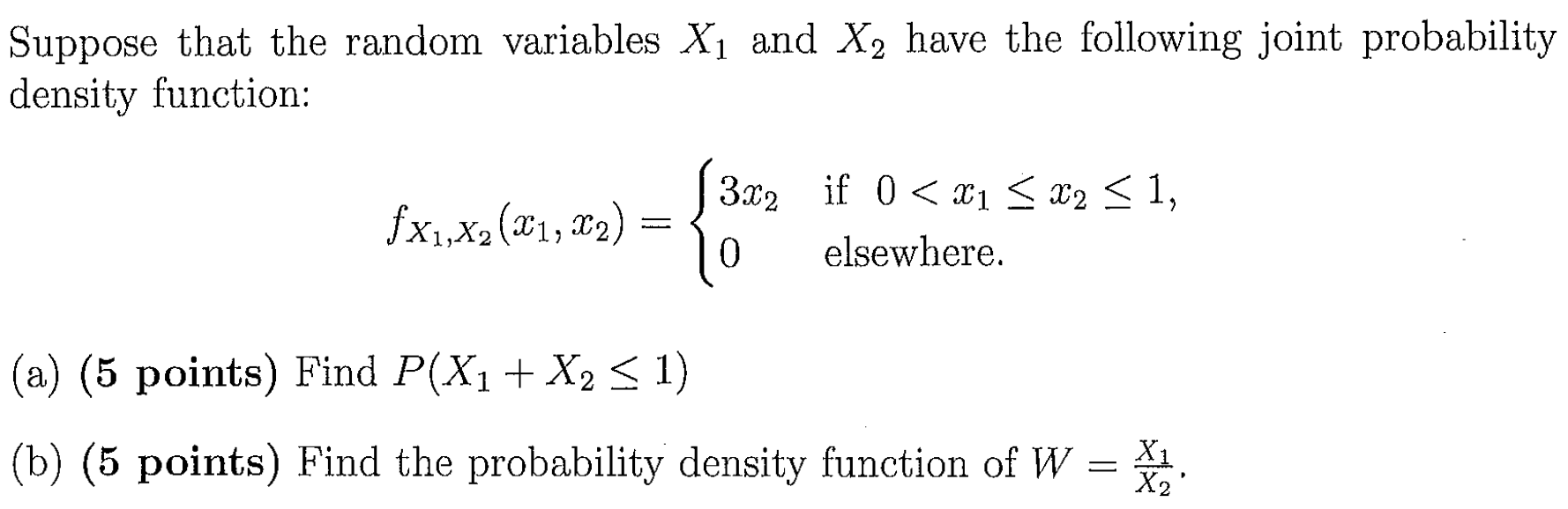 Solved Suppose That The Random Variables X1 ﻿and X2 ﻿have