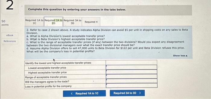 Solved 3. Refer to case 3 shown above. Assume Beta Division | Chegg.com