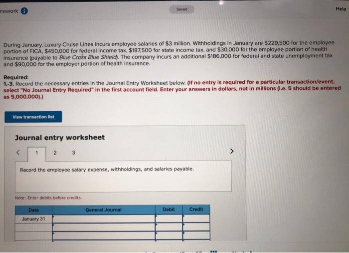 Solved mework Saved Help During January, Luxury Cruise Lines | Chegg.com Solved mework Saved Help During January, Luxury Cruise Lines | Chegg.com