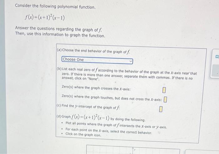 Solved Consider the following polynomial function. | Chegg.com