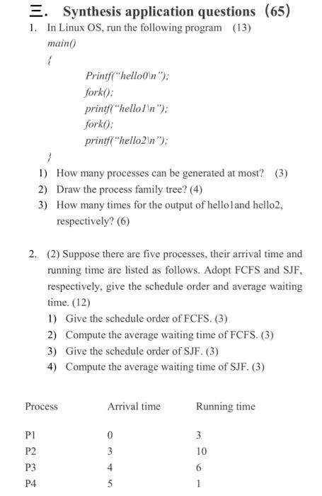 Solved E. Synthesis application questions (65) 1. In Linux | Chegg.com