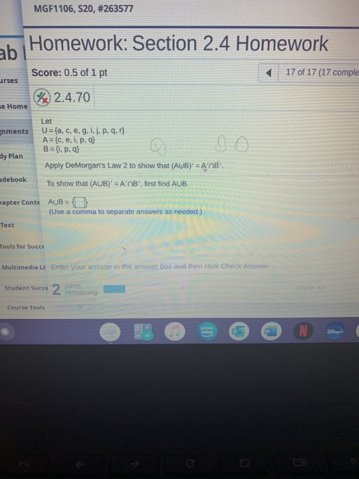 Solved MGF1106, 520, #263577 ab Homework: Section 2.4 | Chegg.com
